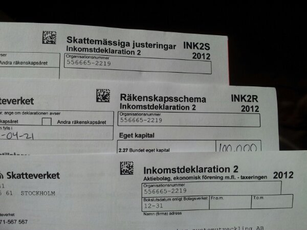 Deklarationen: INK2, INK2R och INK2S måste lämnas på papper även 2012 ...